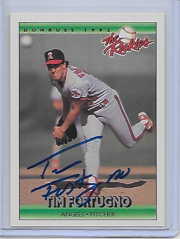 Baseball Card IP auto TIM FORTUGNO CALIFORNIA ANGELS 1992 DONRUSS ...