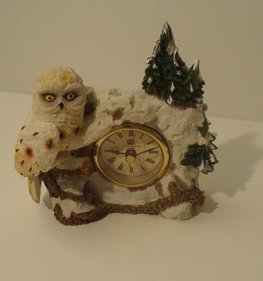 2000 Wild Animals Character Collectibles Retired White Owl Clock w ...