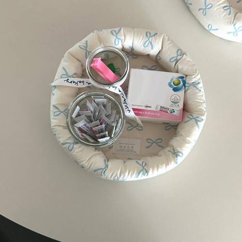 Bow Pattern Storage Baskets Organize Boxs Desktop Sundries Organize ...