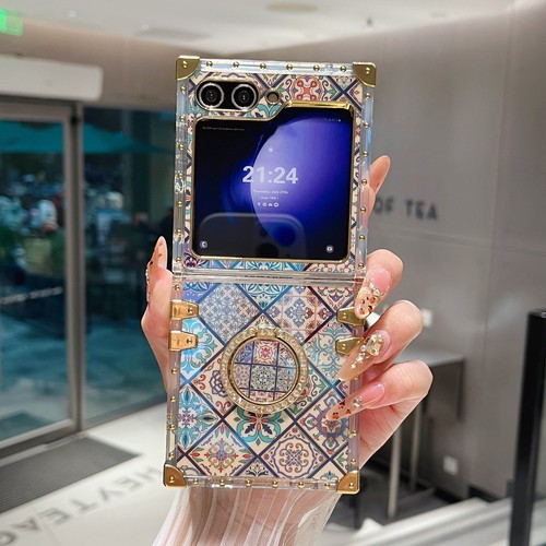 For Samsung Galaxy ZFlip6 5 4 3ethnic style pattern holder shockproof ...