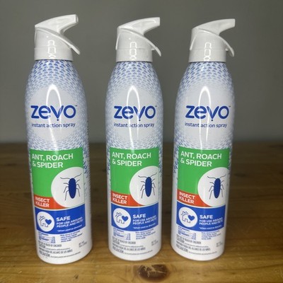 Lot Of 3 Zevo Instant Action Aerosol Ant Roach & Spider Insect Killer ...