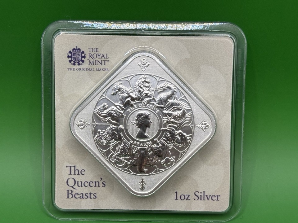 Royal Mint Queen’s Beasts Completer 1oz Silver Bullion Bar in Assay ...