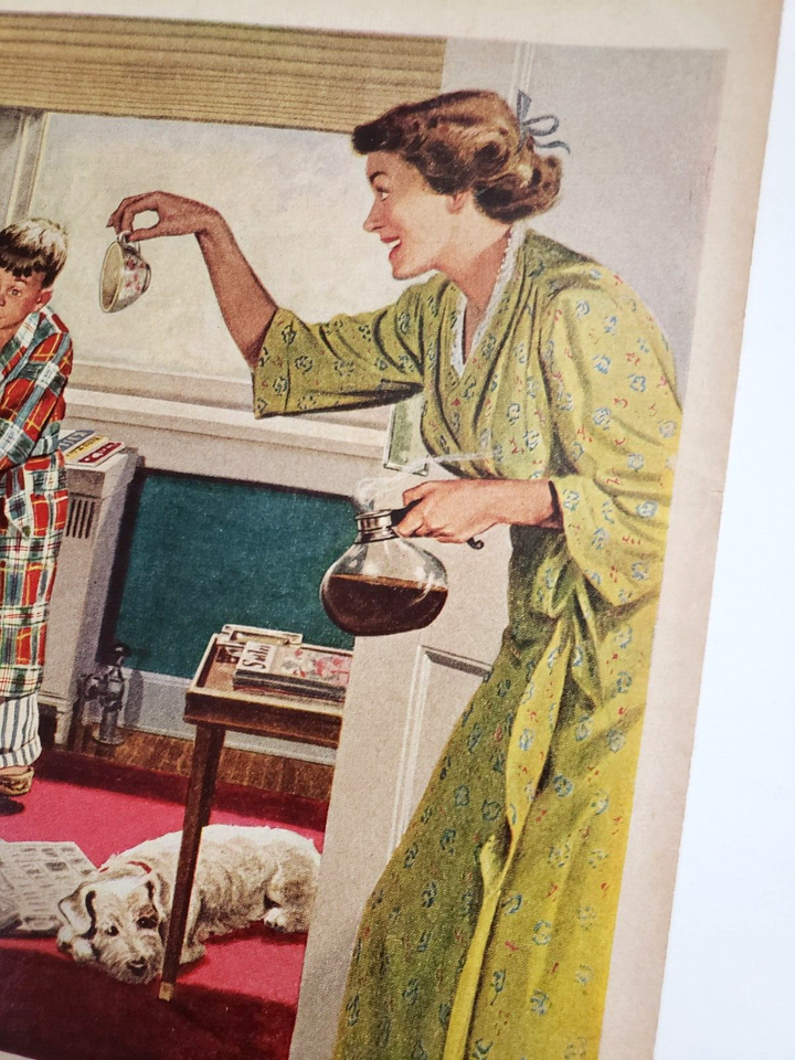 Maxwell House Coffee Vintage Ad Family Kids Newspaper Pets Dog Cat | eBay