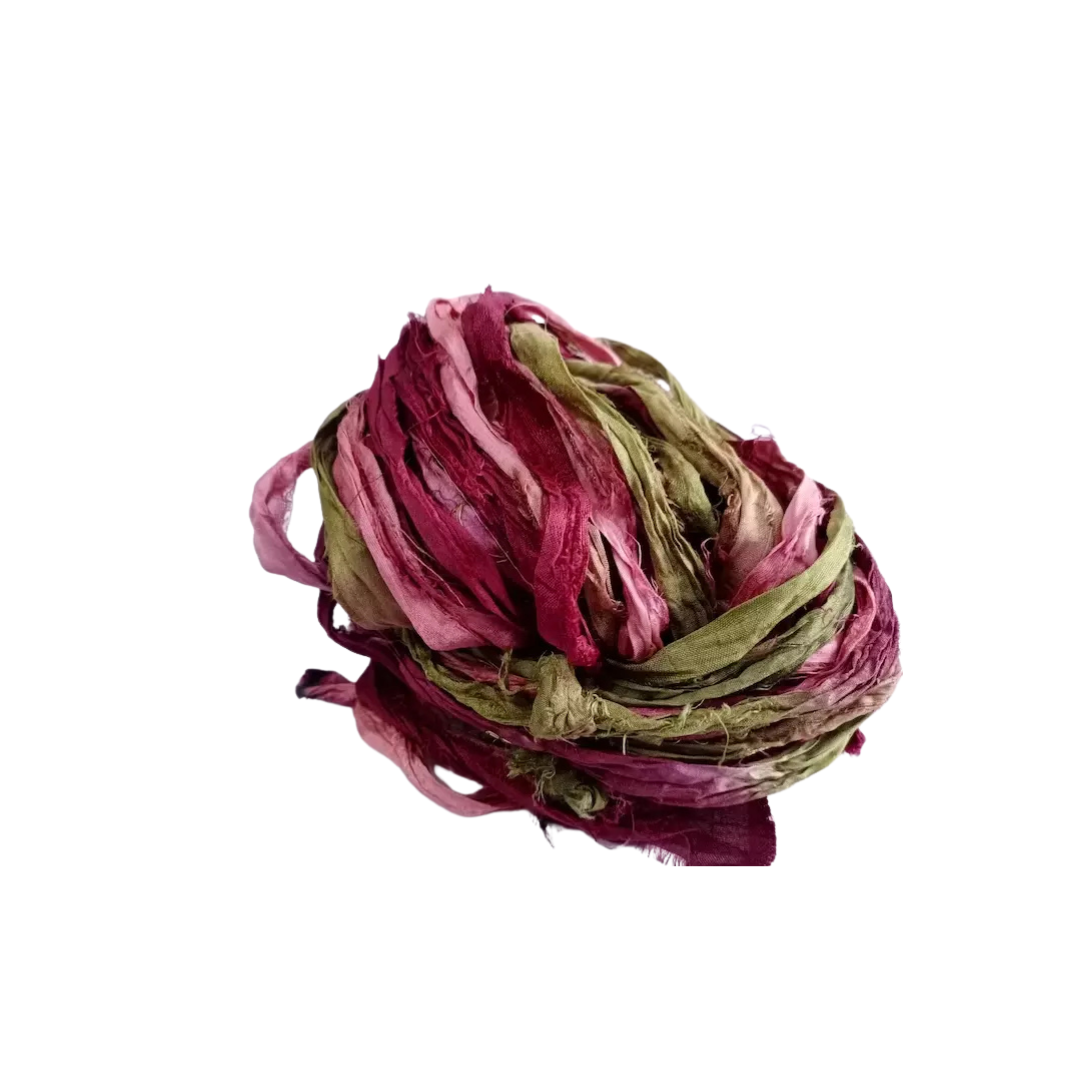 Sari Silk Ribbon super bulky yarn -Marron Pink -Sari Silk Ribbons ...