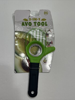 AVO Tool Avocado Split Pit Slicer 3-in-1 Green Ergonomic Black Handle ...