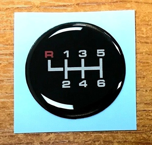 Gear Knob Shift Pattern Sticker 6 Speed 35mm CHROME/BLACK RED R -GLOSS ...