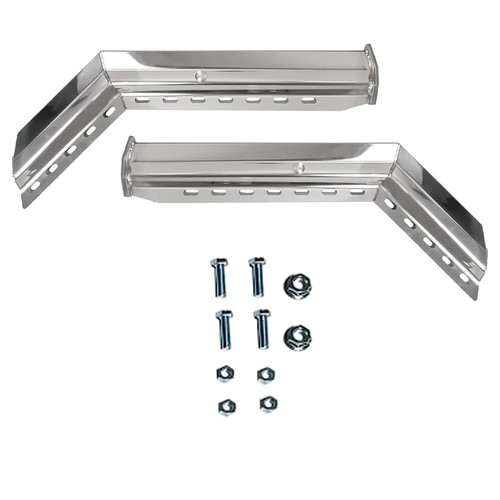 Chrome Mud Flap Hanger Pair Set 45 Degree Angled 30 Inch 2 inch Bolt Pattern | eBay
