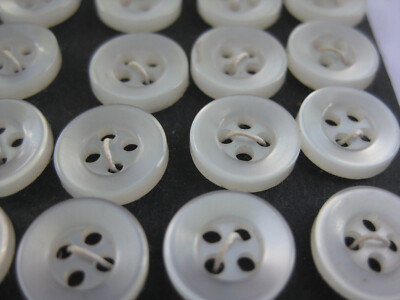 11.5mm Small Sweet Opaque Ivory White Glossy Vintage Sewing Buttons Set ...