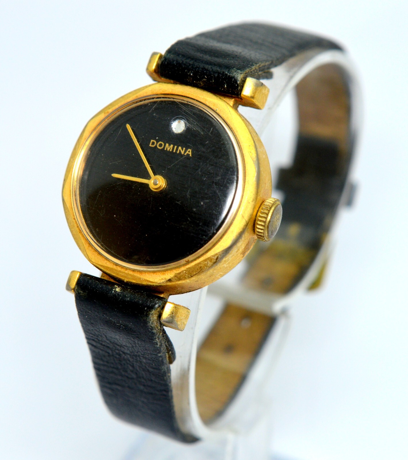 VINTAGE DOMINA BRANDED BLACK DIAL AHS OLD MECHANICAL WATCH | eBay