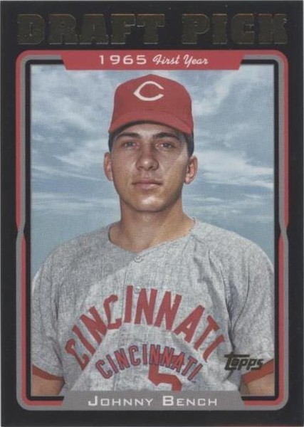 2022 Topps Archives - 2005 Topps Draft Picks Black #355 Johnny Bench ...