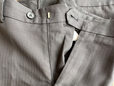 IZOD Dress Pants Mens RN# 36543 Black Pinstripe 36x32 Flat Front No ...