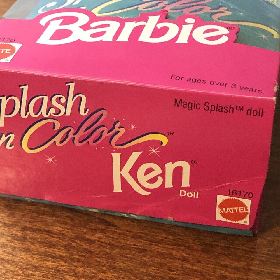 Splash n' Color Ken Doll #16170 Vintage Sealed NRFB Mattel 1996 Barbie 74299161704| eBay