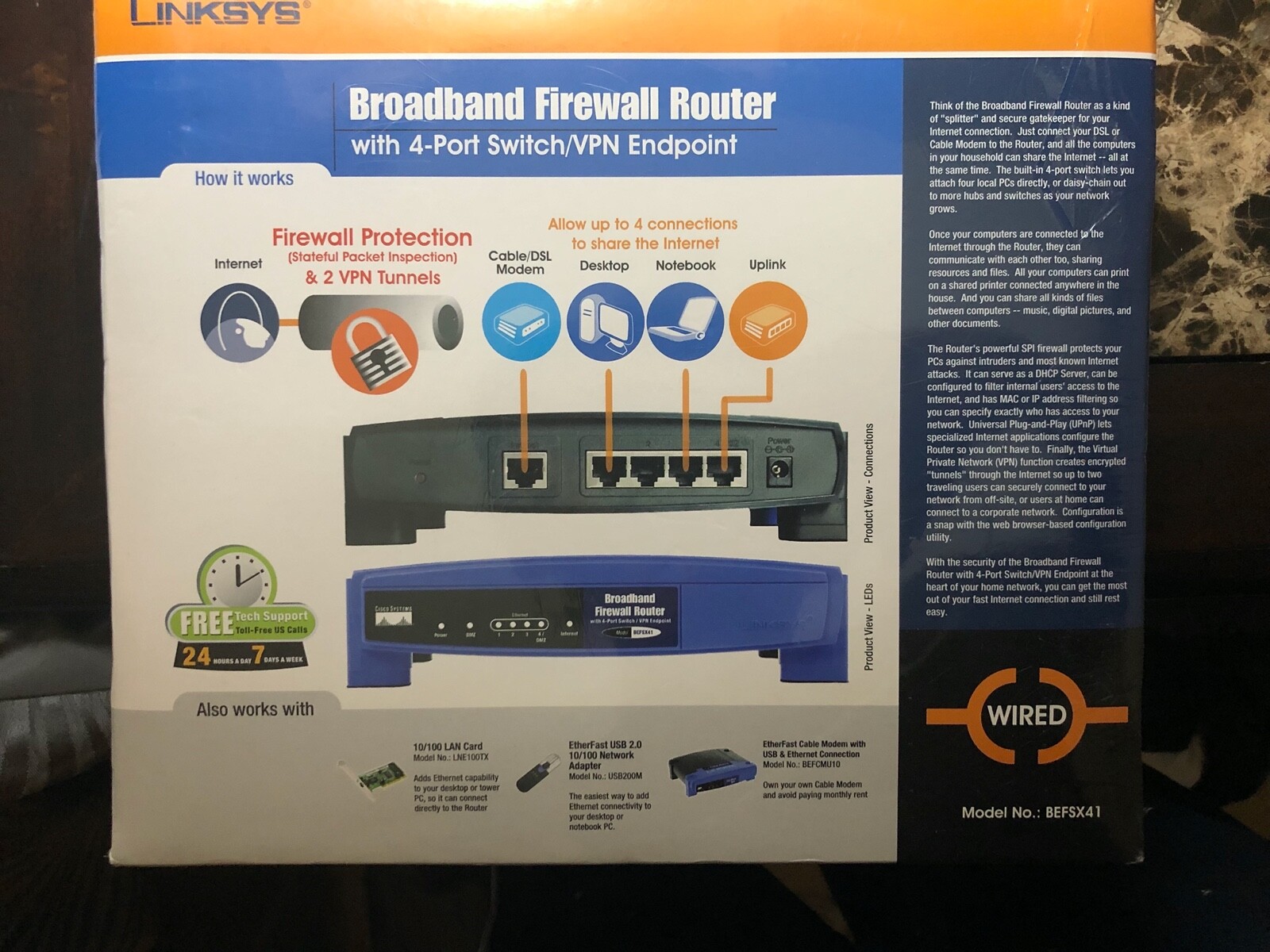 LINKSYS Firewall Router with 4 VPN Endpoint - New 745883551798 | eBay