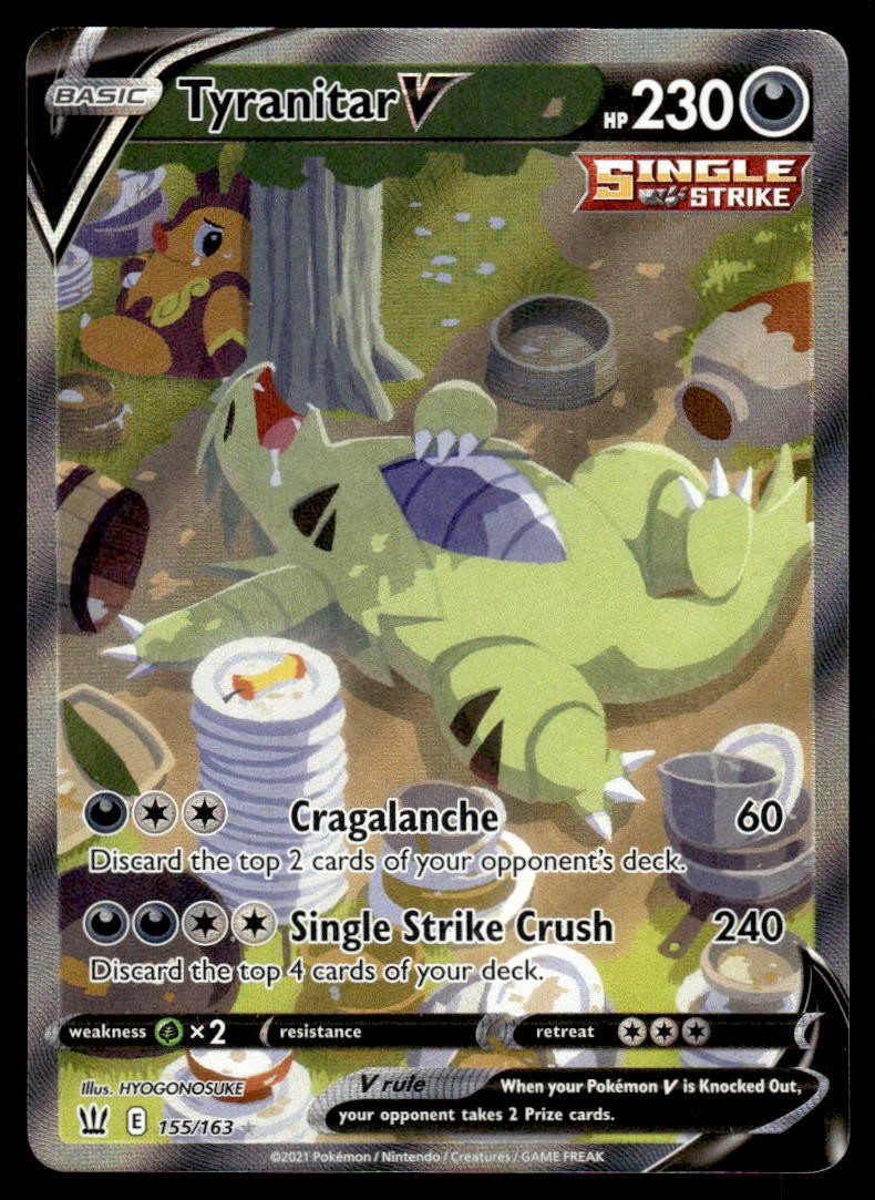 Tyranitar V 2021 Sword & Shield: Battle Styles #155/163 Holo (Alternate ...