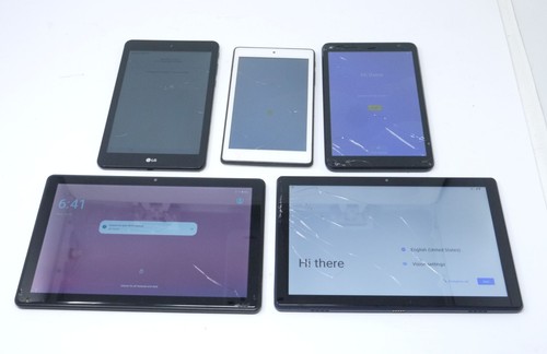 Lot of 5 Various Cracked Android Tablets For Parts Bundle - Vortex / LG ...