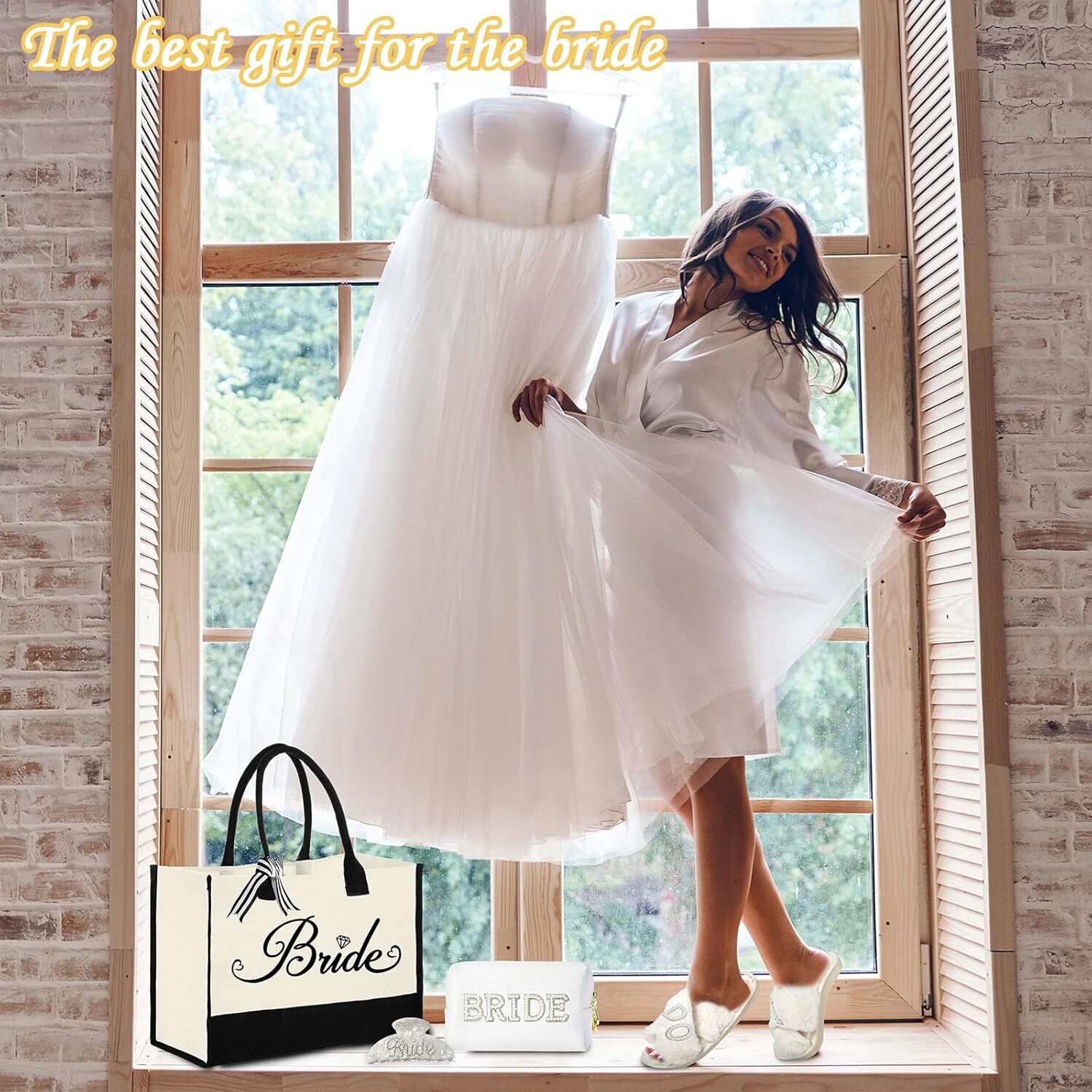 Bride to Be Gifts, Bridal Shower Tote Bag+bride Bag+robe+clip+slipper ...