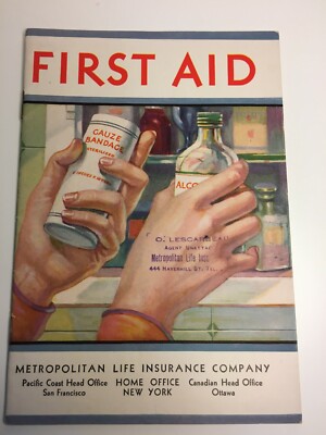 First Aid Metropolitan Life Insurance Company vintage Booklet agent ...