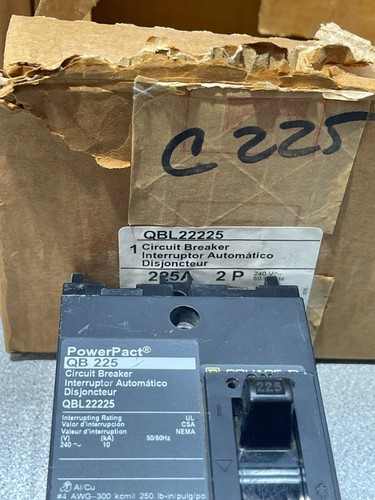 QBL22225 SQUARE D 2 POLE 225AMP 240V 10KA CIRCUIT BREAKER NEW | eBay