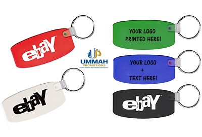 100 Promotional Plastic Keychain Custom Printed with Your Logo + Text ...