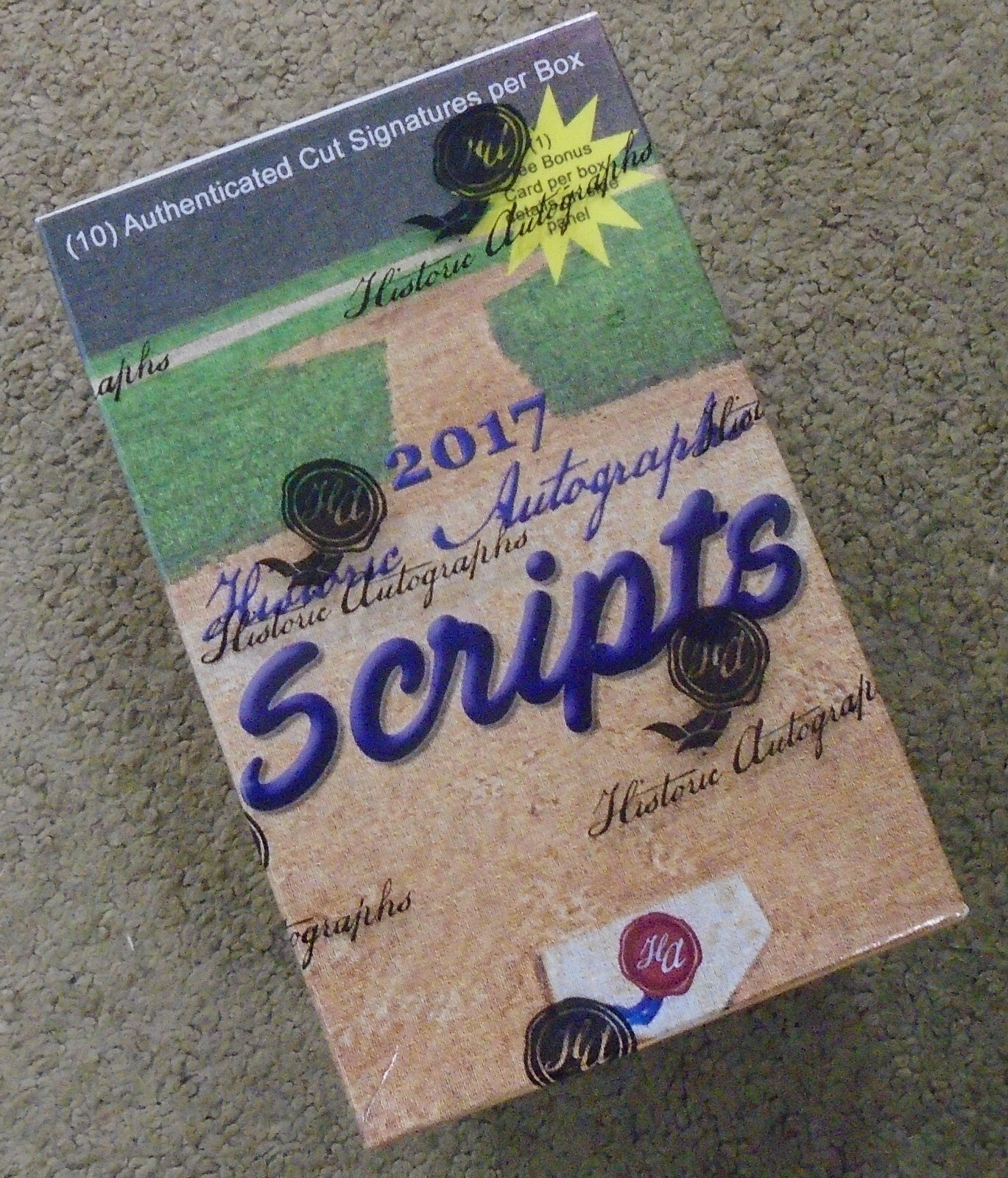 2017 HISTORIC AUTOGRAPHS SCRIPTS BASEBALL BOX 10 CUT SIGNATURES PER BOX ...