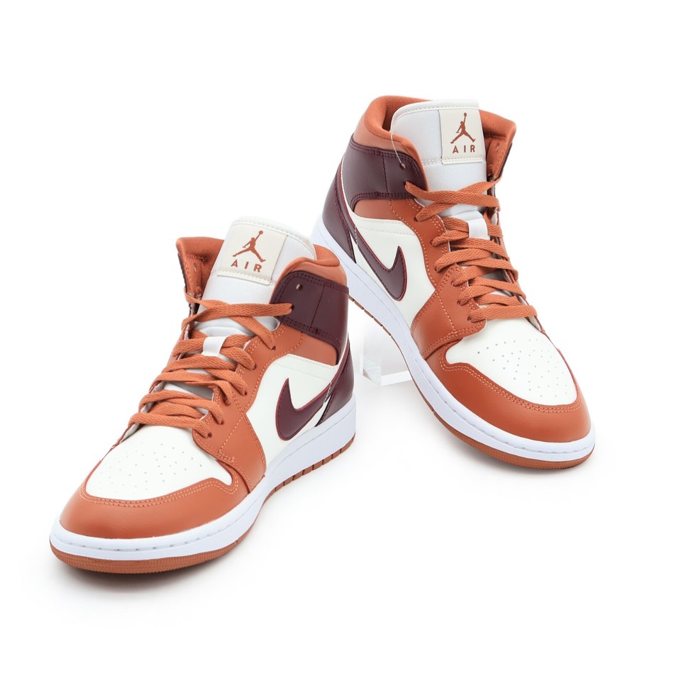 BQ6472-200 Nike Air Jordan 1 Mid Dusty Peach Sail White Night Maroon ...