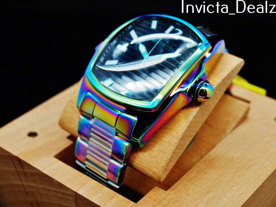 Invicta Men's 47mm GRAND LUPAH BLACK Dial IRIDESCENT Stainless Steel ...