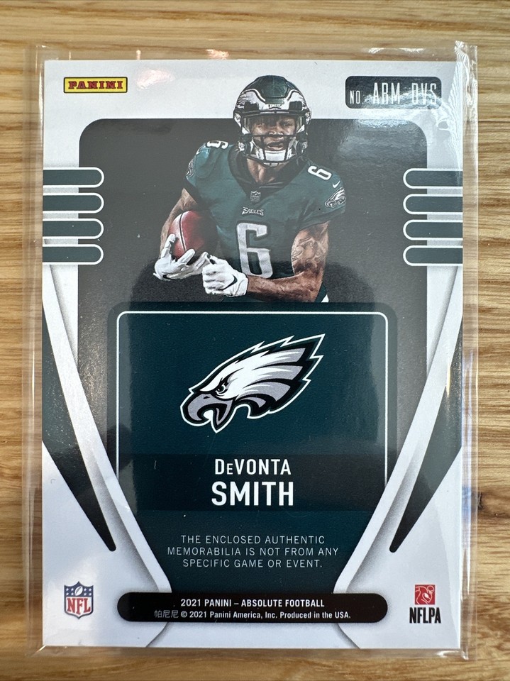 2021 Panini Absolute Rookie Materials Devonta Smith RC Patch Eagles # ...