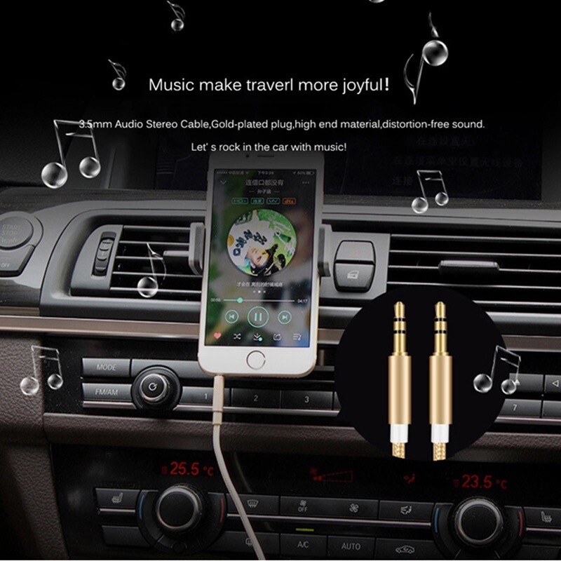 2x 3.5mm Braided Male to Male Stereo Audio AUX Cable Cord for PC iPod ...