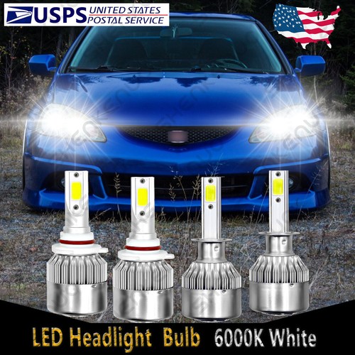 For Acura RSX 2005-2006 - 4X Front LED Headlight 9005 H1 Bulbs High Low ...