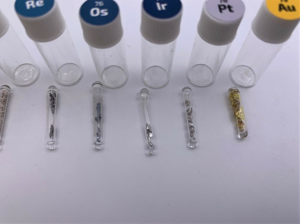 Rhodium Iridium Platinum Gold Ruthenium Osmium Metal Crystal 100 mg ...
