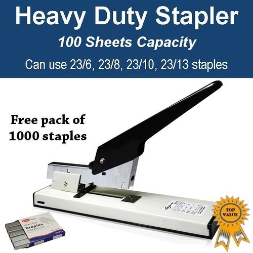 Heavy Duty Home Office Stapler 100 sheets capacity - Inc Pack of 1000 ...