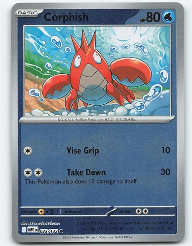 Corphish #033/132 Reverse Holo Pokemon Card ME01: Mega Evolution | eBay