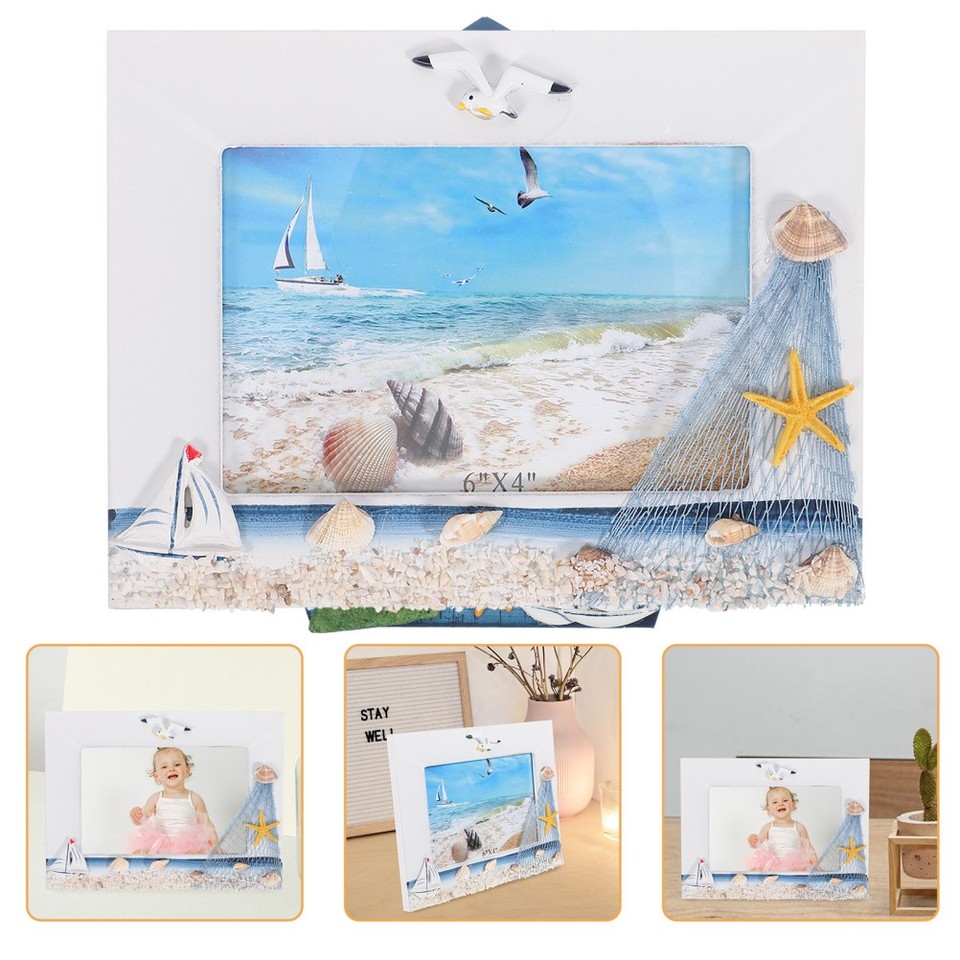 6 Inches Decorative Photo Frame Rustic Beach Picture Mediterranean ...