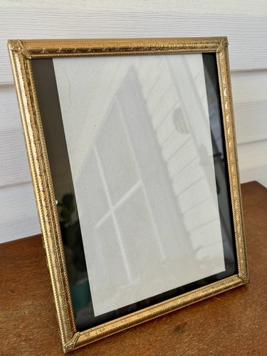 Older Vintage Picture Photo Frame 8x10" Gold Tone Metal Ornate Standing ...
