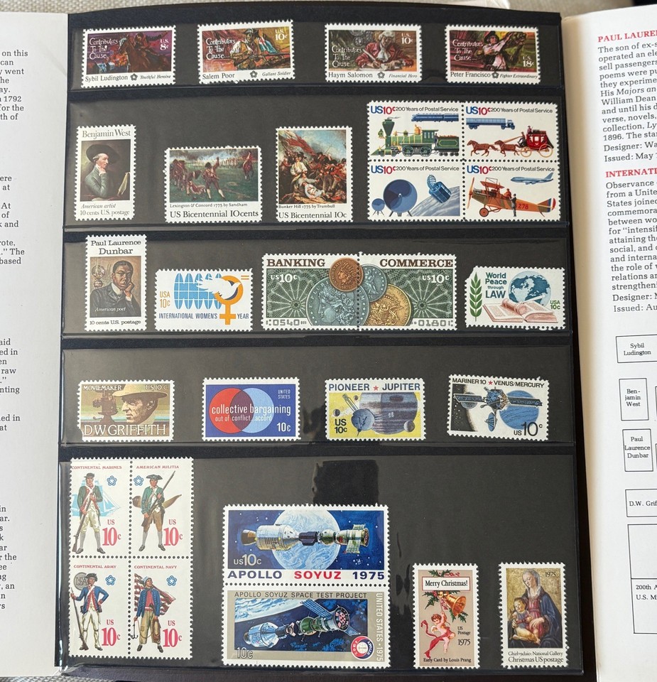 1975 USPS Mint Set of Commemorative Stamps Collection | eBay