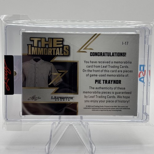 PIE TRAYNOR IMMORTALS 4 PIECE GAME-USED BAT CARD 2024 LEAF ULTIMATE ...