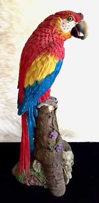 Resin Parrot Figurine 15" Realistic Excellent Condition | eBay