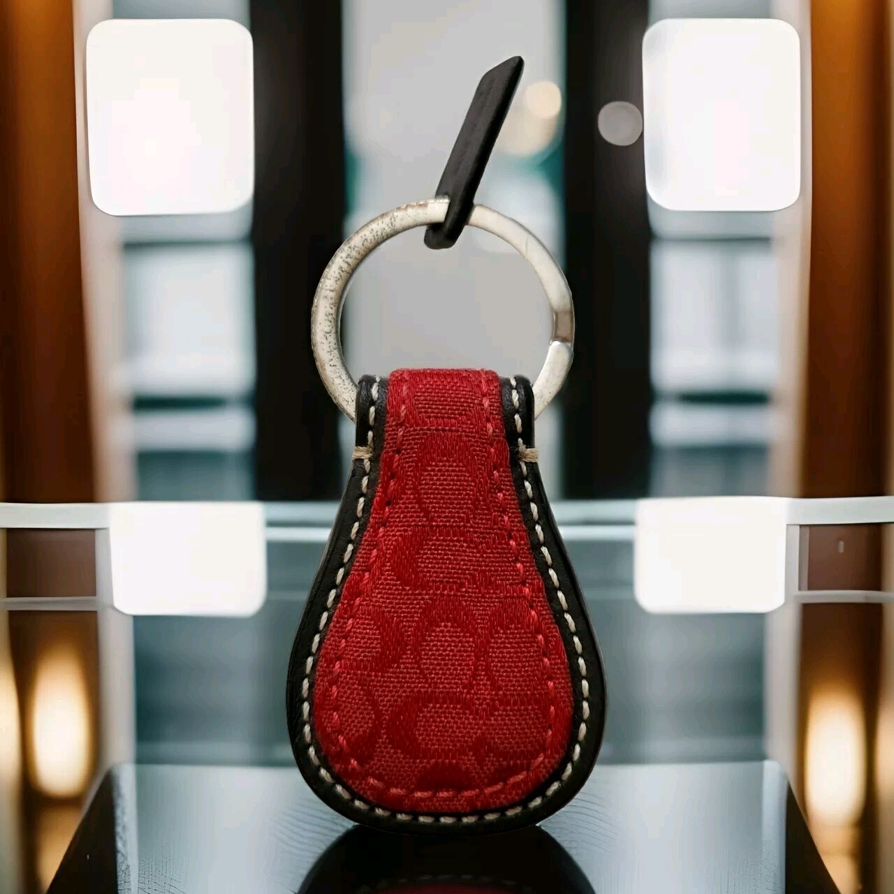 COACH Signiture Mini C Logo Monogram Teardrop Key Fob… - Gem