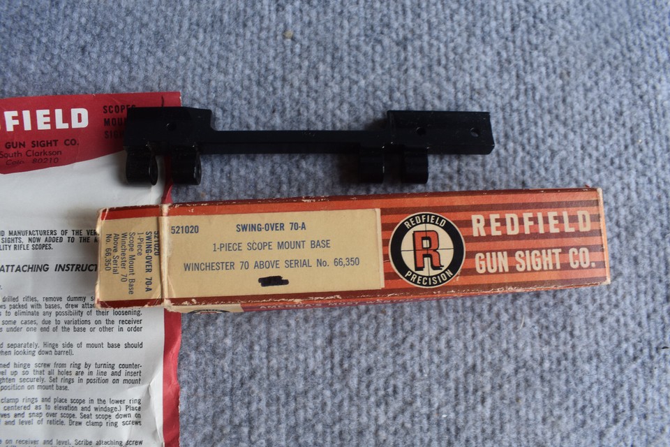 Vintage NOS Redfield 521020 Swing Over 70 A 1 PC. Scope Mount Base for ...