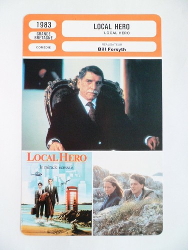 CARTE FICHE CINEMA 1983 LOCAL HERO Burt Lancaster Peter Riegert Fulton ...