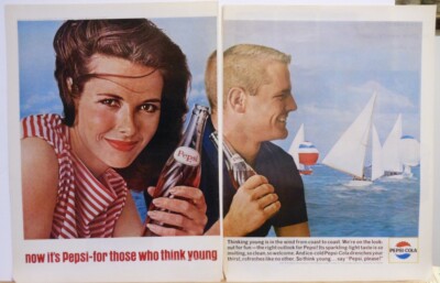 1964 two page magazine ad for Pepsi Cola - Pepsi drinkers admire ...