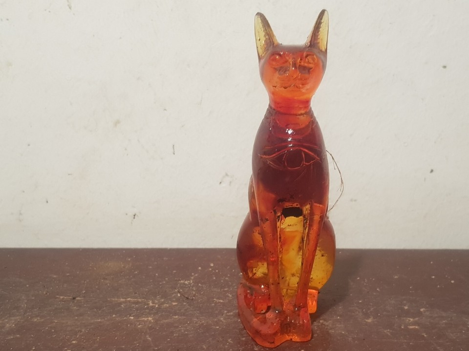 Rare Antique Ancient Egyptian Amber Precious God Cat, protection Wealth ...