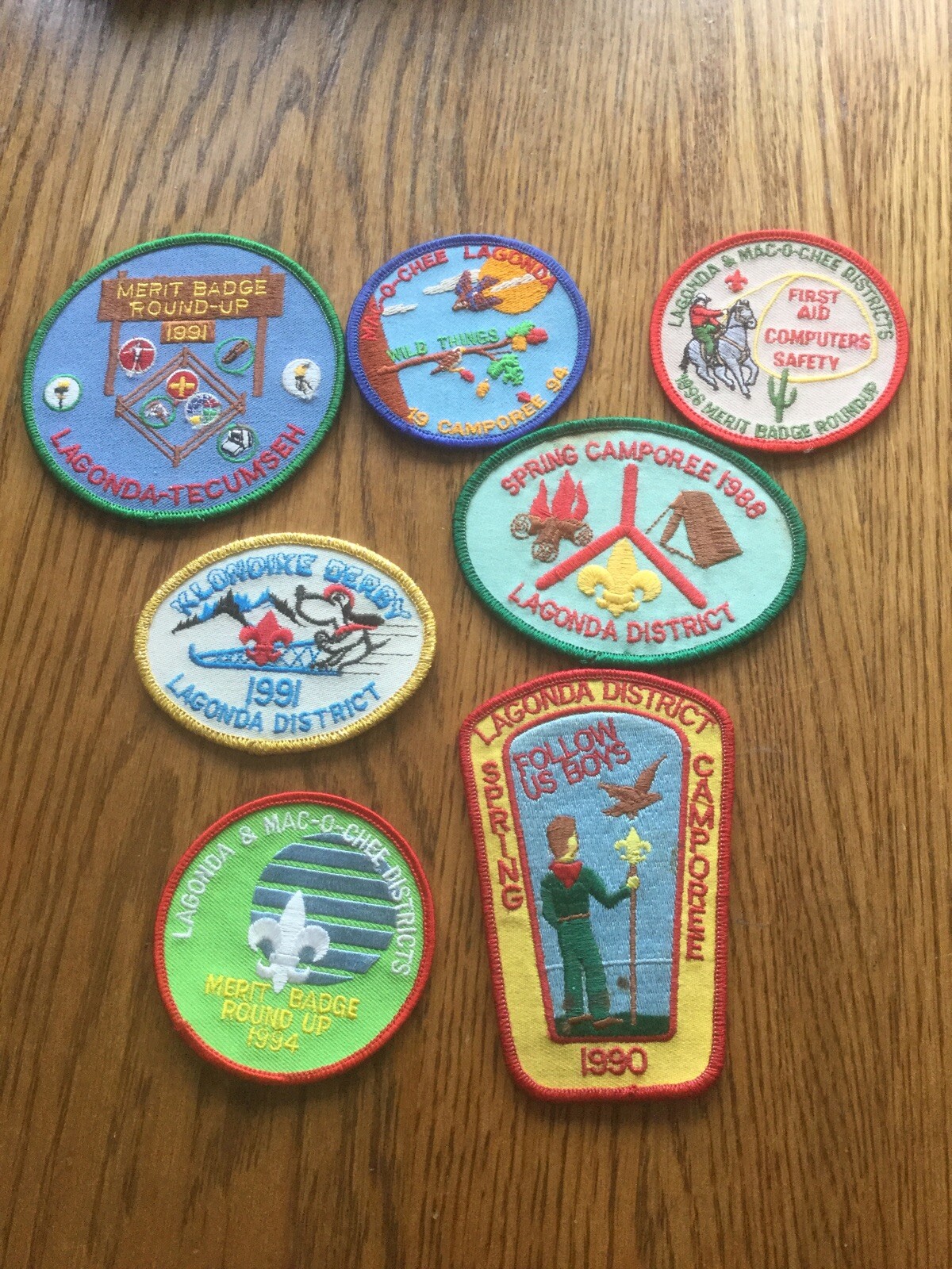 Lot of 7 Boy Scouts of America BSA Patches Tecumseh Council Lagonda ...