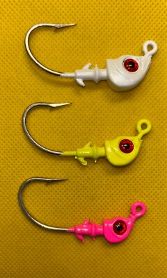 10 Pack DOA JIG HEADS w/ eyes Jigs 1/4 3/8 1/2oz 6/o X-STRONG HOOK ...
