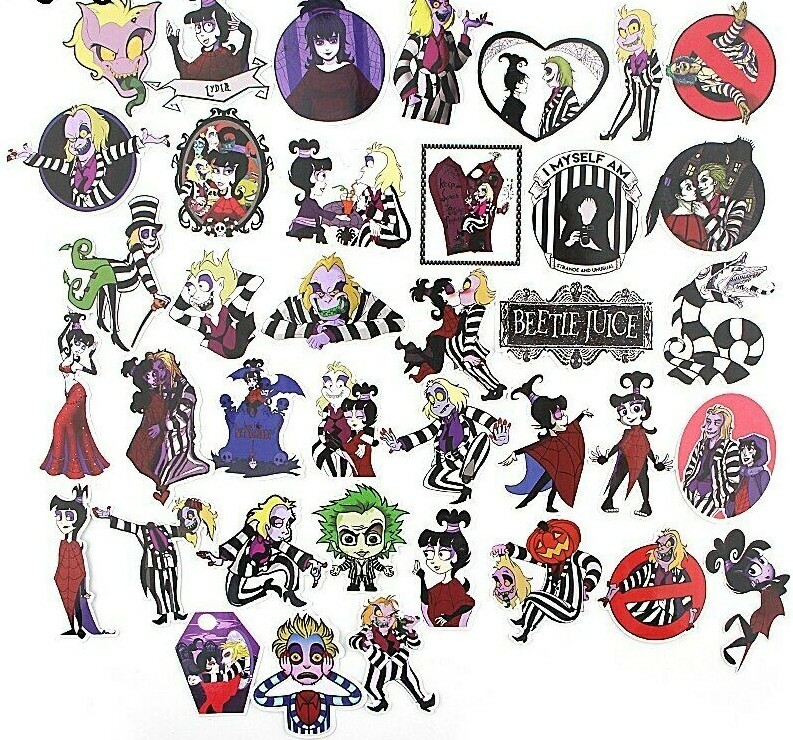 Beetlejuice Horror Assorted Skateboard Stickers Lot Of 38 Pieces | eBay