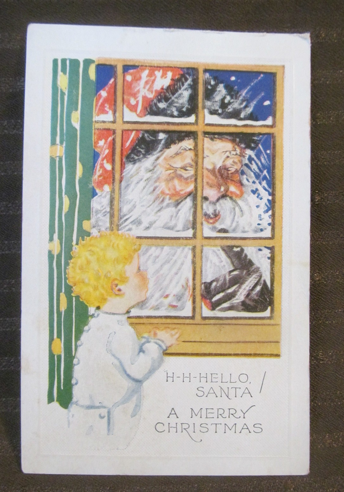 Lot of 8~Antique SANTA CLAUS Christmas Postcards~Blue Cap~Reindeer ...