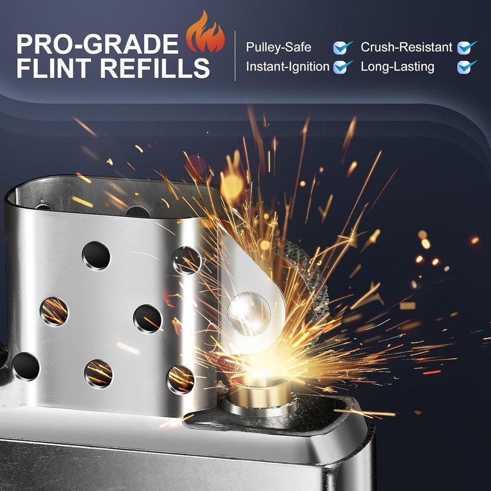 Lighter Flints 100 Pcs, Premium Flint Replacement Refills, Multi-Brand ...