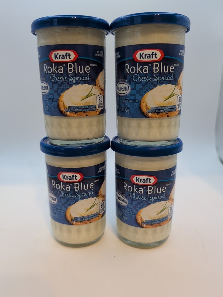 Lot of 4 Kraft Roka Blue Cheese Spread 5 oz Jars Best By 3/04/2026 ...