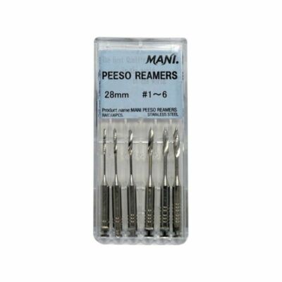 Mani Dental Peeso Reamers Drillls Endo Root Canal All Sizes 6pc/Box ...