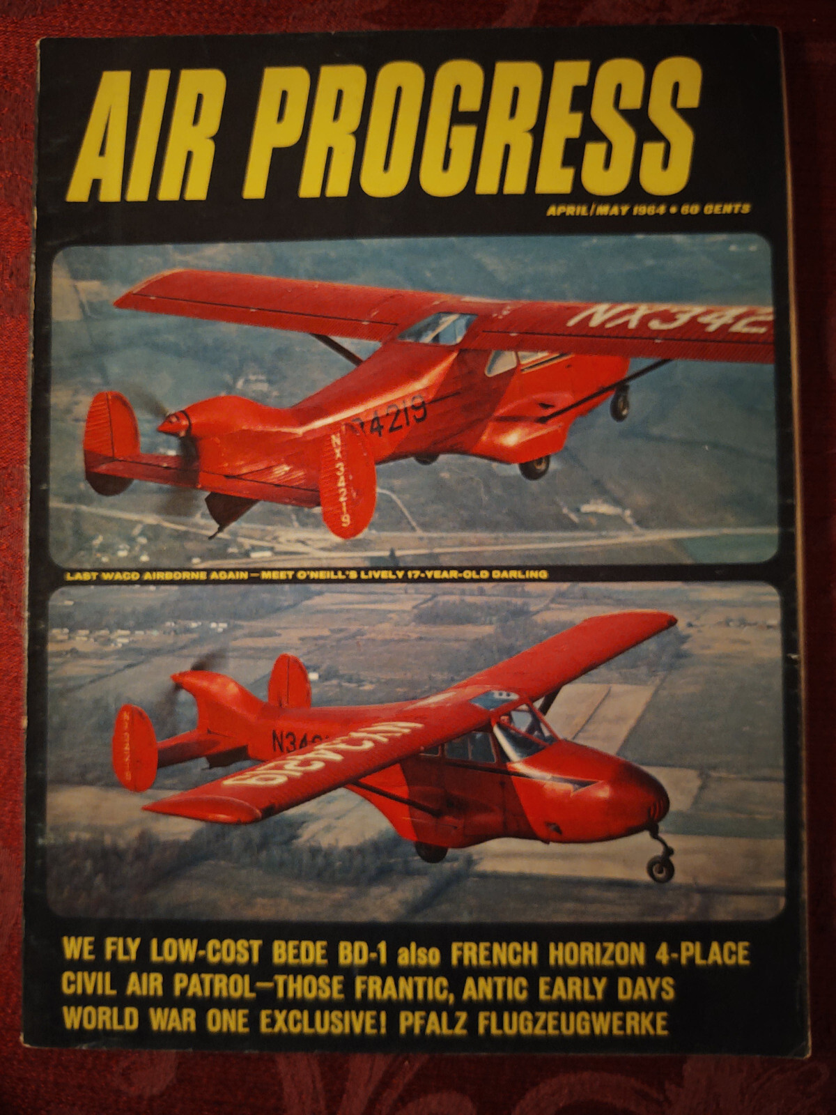 AIR PROGRESS Magazine April May 1964 Terry O'Neill Waco Aristocraft ...